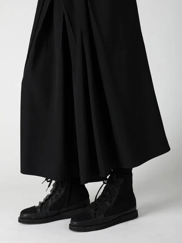 Yohji Yamamoto Wool Gabardine Pleated Wide-leg Pants