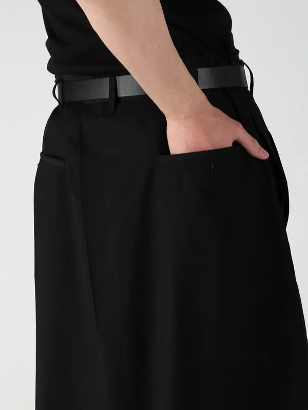 Yohji Yamamoto Wool Gabardine Pleated Wide-leg Pants
