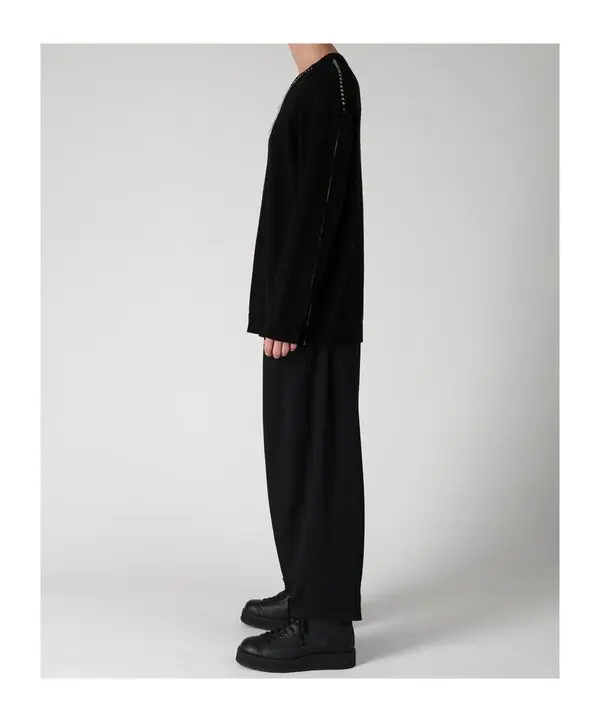 Yohji Yamamoto Single Jersey Embroidered Round Neck Pullover