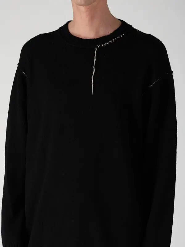 Yohji Yamamoto Single Jersey Embroidered Round Neck Pullover