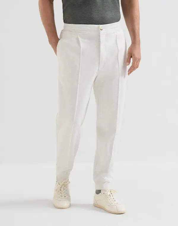 Brunello Cucinelli Techno Cotton French Terry Double Cloth Trousers