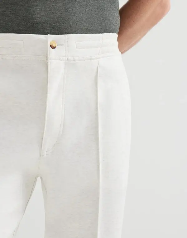Brunello Cucinelli Techno Cotton French Terry Double Cloth Trousers