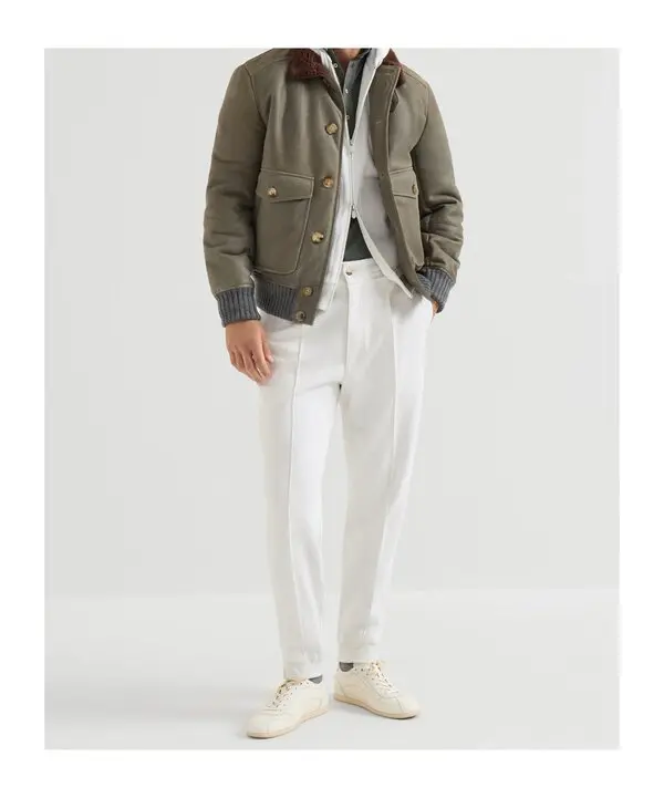 Brunello Cucinelli Techno Cotton French Terry Double Cloth Trousers