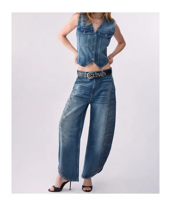 Liu Jo Embellished Faded Jeans