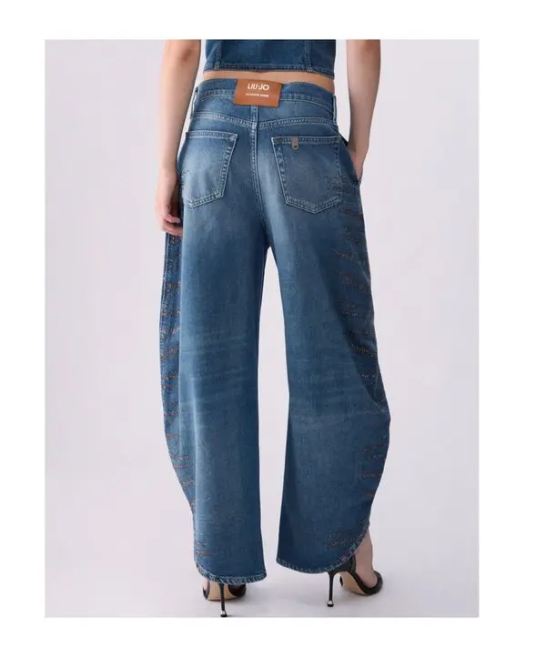Liu Jo Embellished Faded Jeans