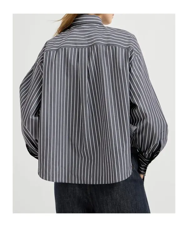 Brunello Cucinelli Striped Cotton Poplin Shirt