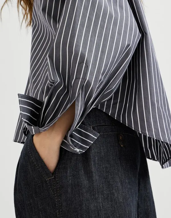Brunello Cucinelli Striped Cotton Poplin Shirt