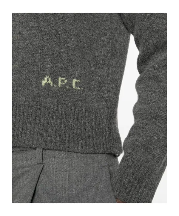 A.p.c. Logo-knit Crew-neck Sweater