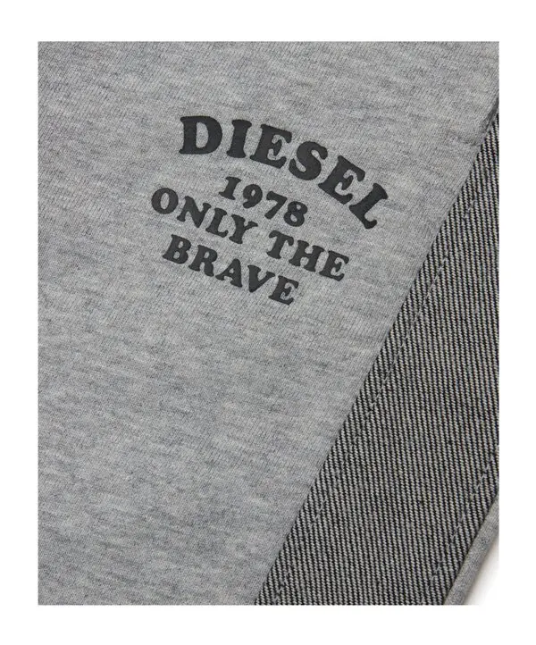 DIESEL® Logo-print Denim-panel Track Pants
