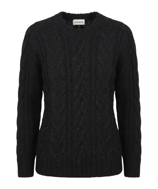 P.a.r.o.s.h Sequin-embellished Cable-knit Sweater