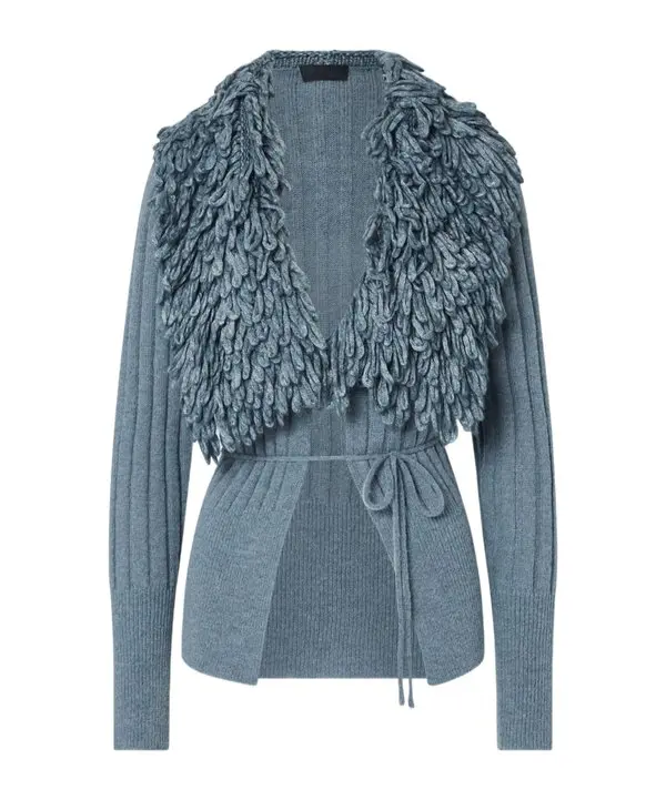 Liu Jo Tie-front Knit Cardigan With Faux-fur Collar