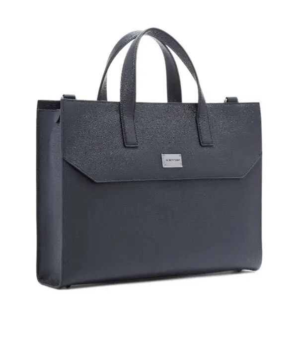 Emporio Armani Business Bag In Tumbled Leather