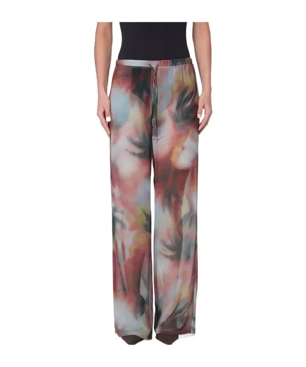 Patrizia Pepe High-rise Floral Print Trousers - Gray
