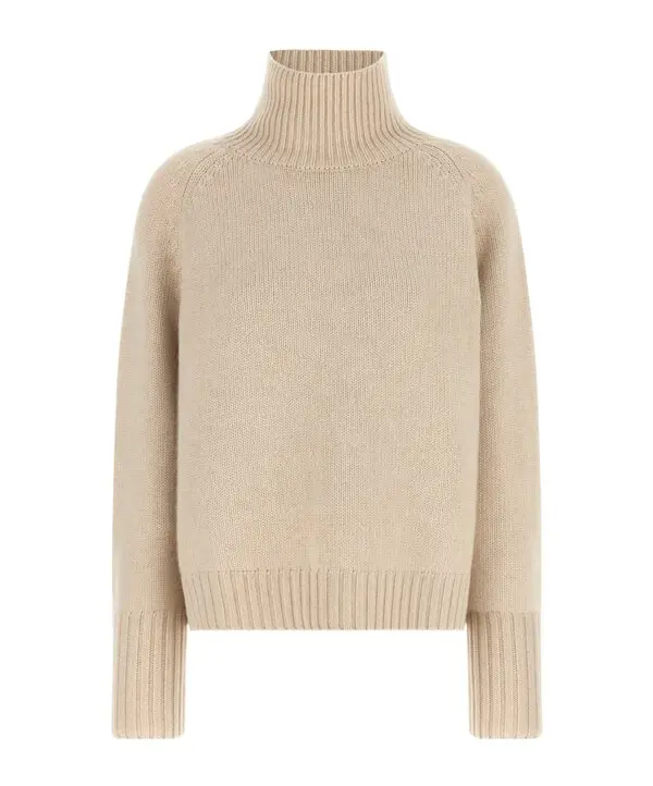 BE YOU Cashmere Turtleneck Sweater - Beige