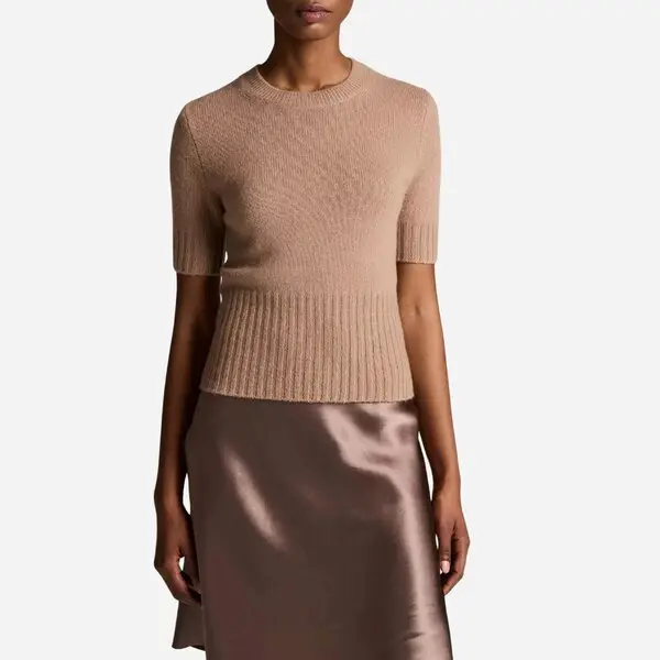 Vince Ribbed Short-sleeve Sweater