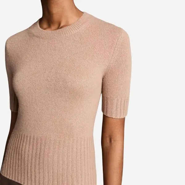 Vince Ribbed Short-sleeve Sweater
