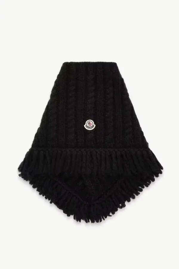 Moncler Cable Knit Alpaca Blend Neck Scarf