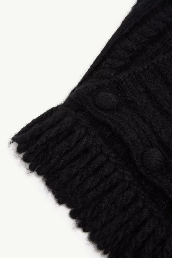 Moncler Cable Knit Alpaca Blend Neck Scarf