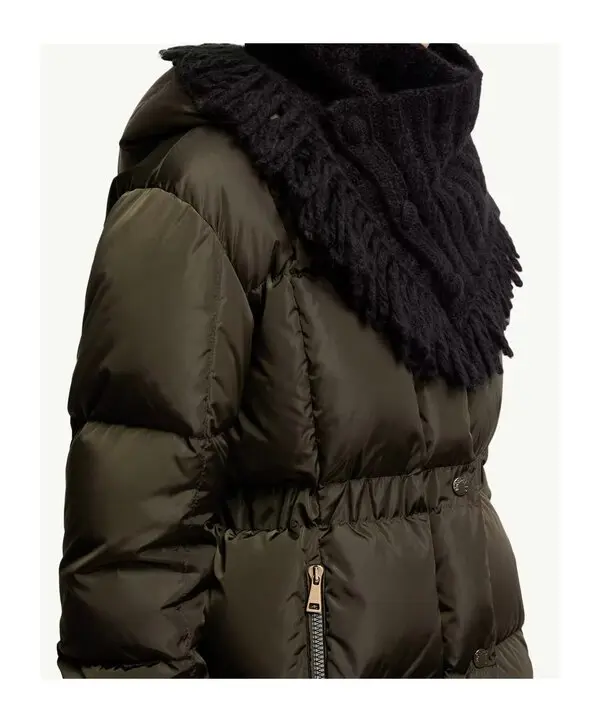 Moncler Cable Knit Alpaca Blend Neck Scarf