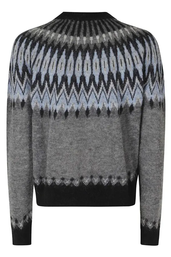 ROBERTO COLLINA Jacquard Pattern Crew Neck Sweater