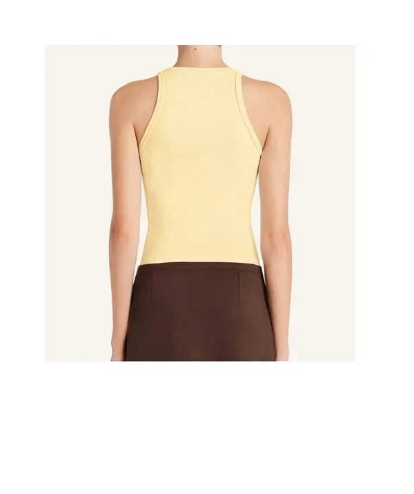 COURREGES Ribbed Tank Top With Metal Embellishments