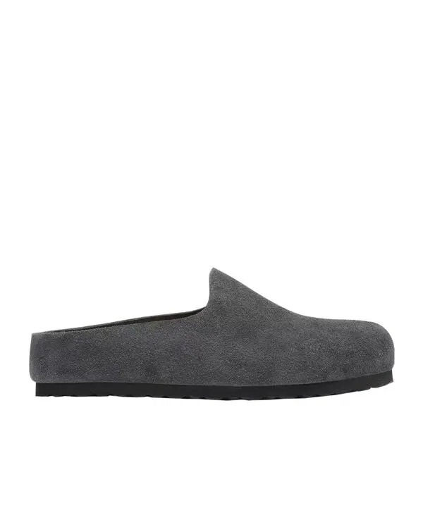 BIRKENSTOCK Amsterdam Suede Slides - Charcoal