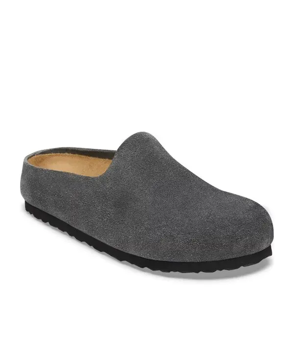 BIRKENSTOCK Amsterdam Suede Slides - Charcoal