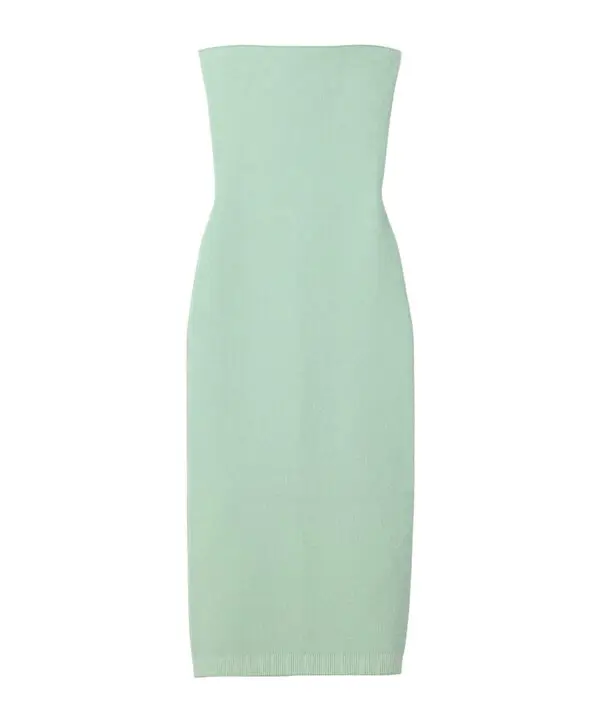 Jacquemus Button-down Knit Strapless Dress - Mint Green