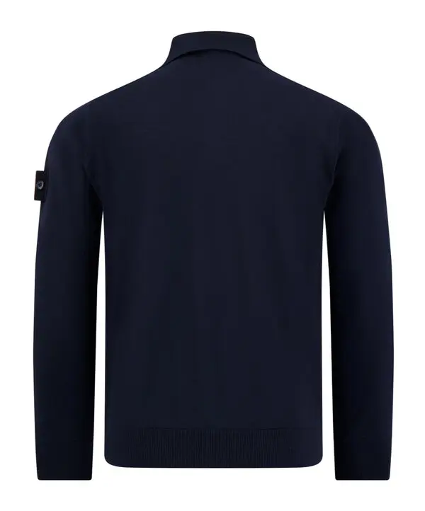 Stone Island Long-sleeved Knit Polo Shirt