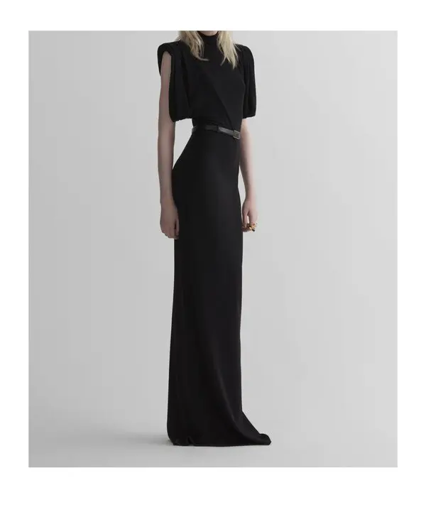 MUGLER Draped Sleeveless Gown
