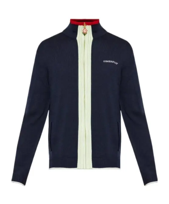 Casablanca Logo-embroidered Zip-up Cardigan
