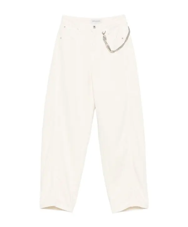 ERMANNO FIRENZE Chain Detail Trousers - White