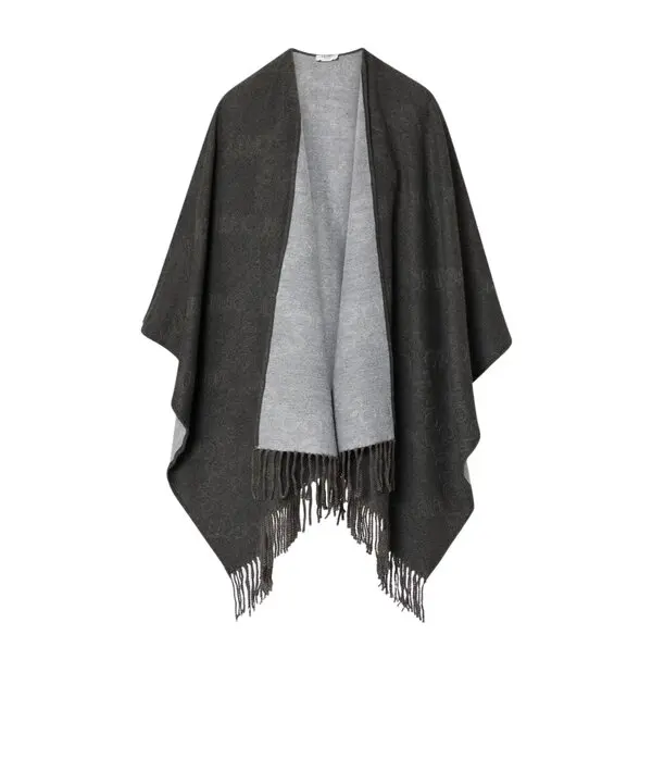 Liu Jo Logo-jacquard Fringed Scarf - Anthracite