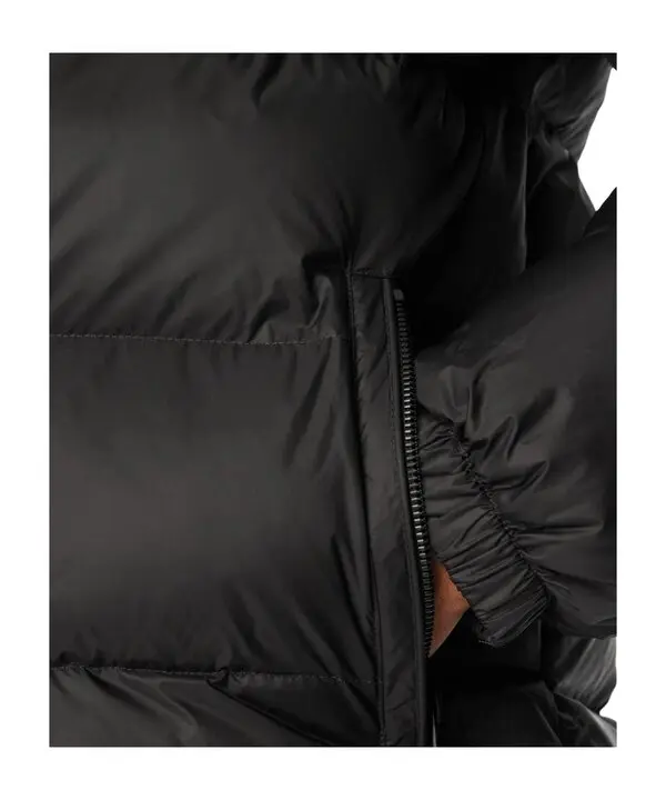 Calvin Klein Print Hooded Puffer Jacket - Black