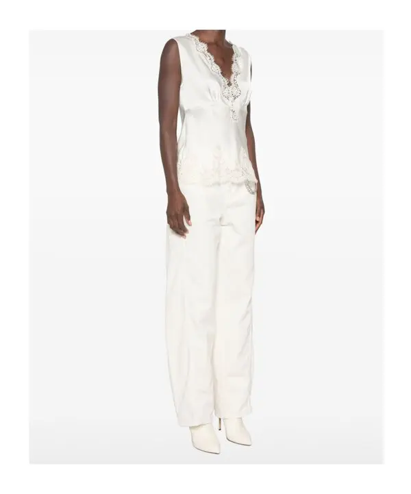 ERMANNO FIRENZE Lace-detail Tank Top