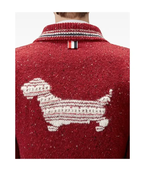 Thom Browne Hector Pointelle-knit Cardigan - Red
