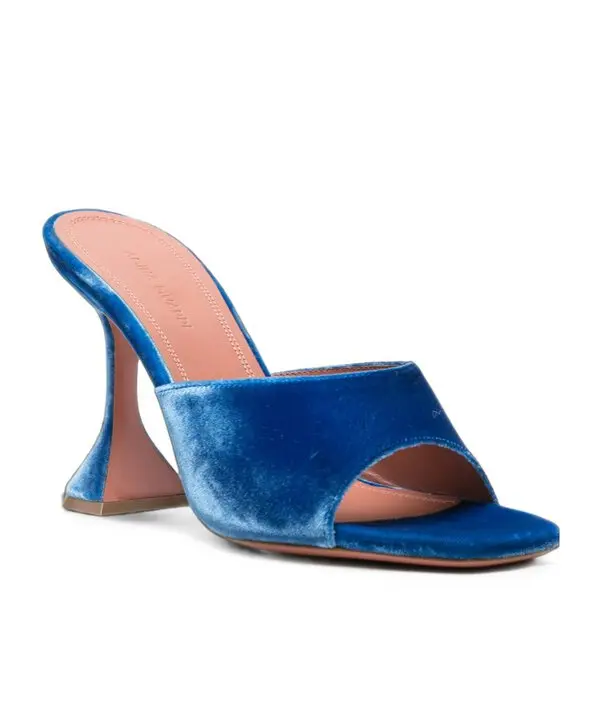 Amina Muaddi Square-toe Velvet Mules