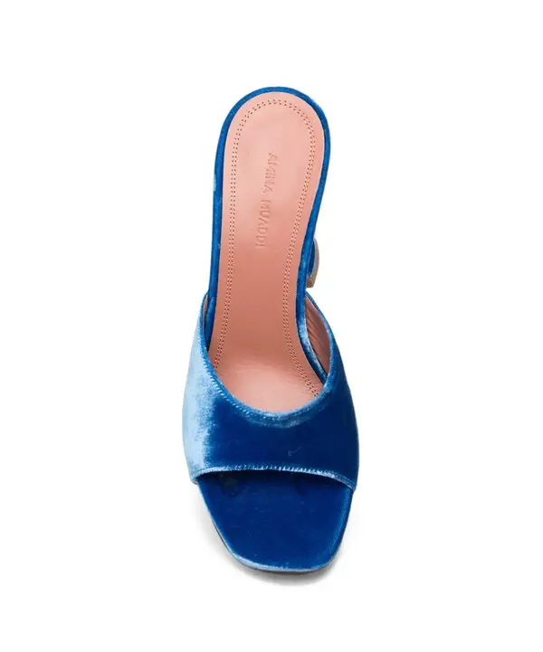 Amina Muaddi Square-toe Velvet Mules