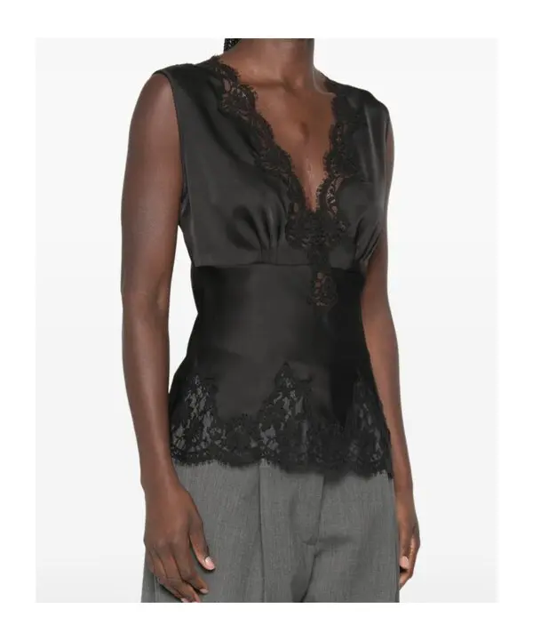 ERMANNO FIRENZE Lace-detail Tank Top