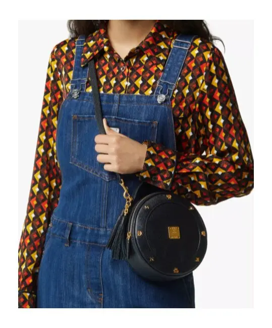 Mcm Pina Studded Shoulder Bag