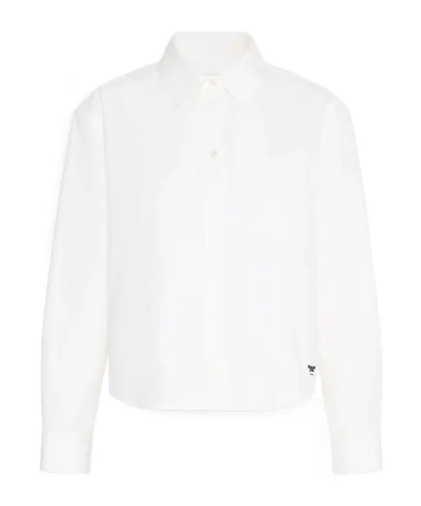 Max Mara Panetto Boxy Shirt With Embroidered Butterfly Detail