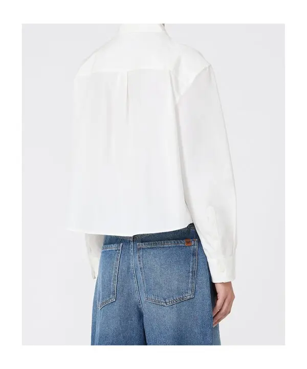 Max Mara Panetto Boxy Shirt With Embroidered Butterfly Detail