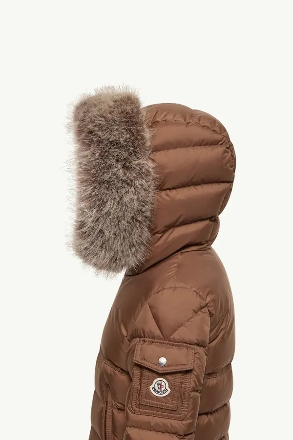 Moncler Byron Hooded Down Jacket With Faux Fur Trim
