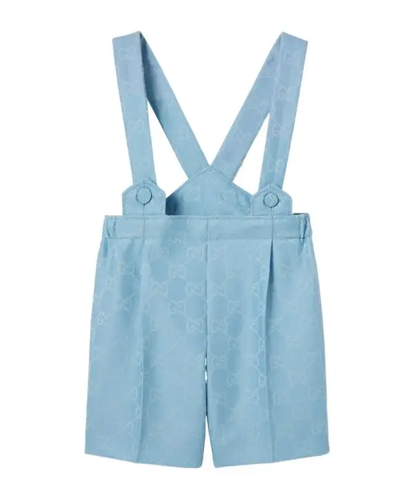 Gucci Baby Gg Flannel Overall - Light Blue
