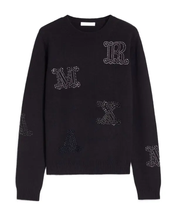 Max Mara Logo Cashmere Sweater - Blue