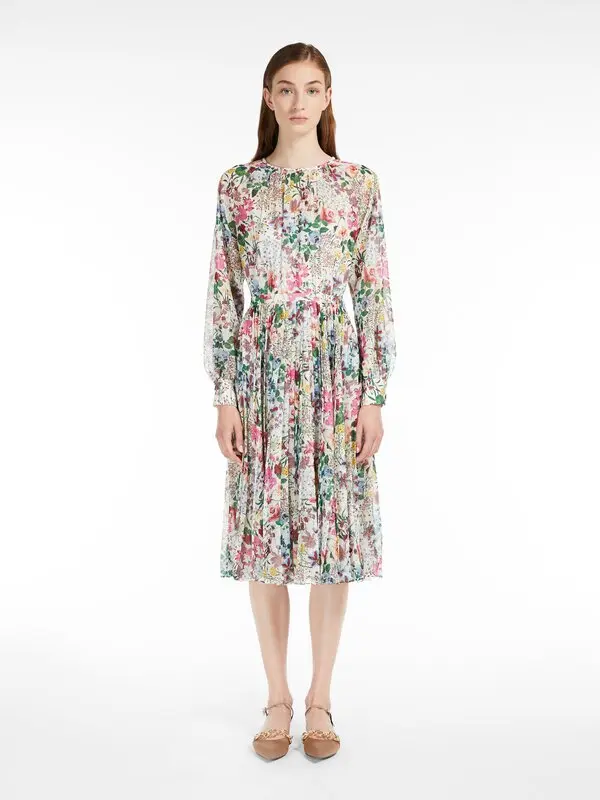 Max Mara Long-sleeved Printed Dress