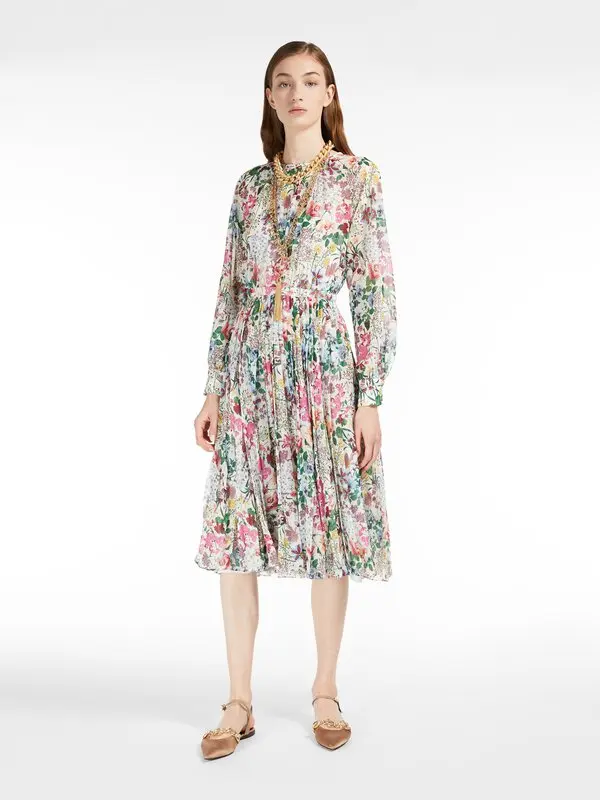 Max Mara Long-sleeved Printed Dress