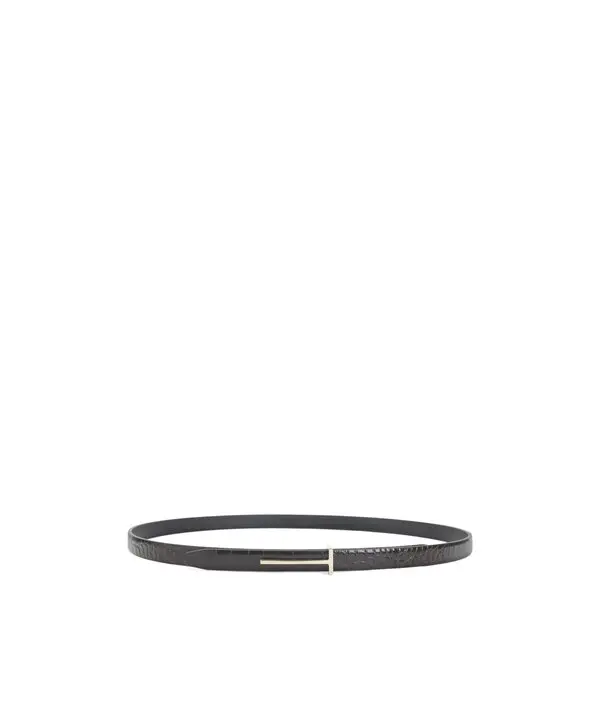 TOM FORD Shiny Stamped Embossed Slim T Belt