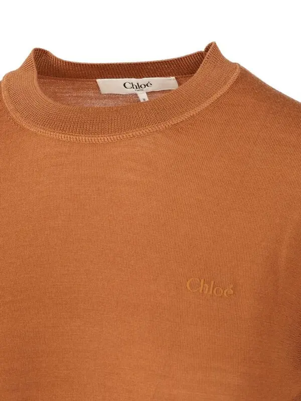 Chloé Ribbed Wool Crew Neck Sweater