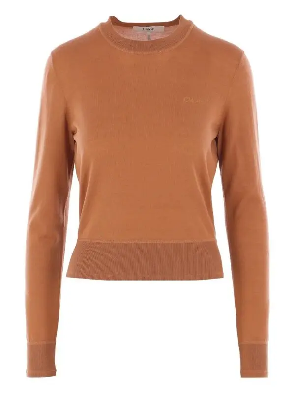 Chloé Ribbed Wool Crew Neck Sweater